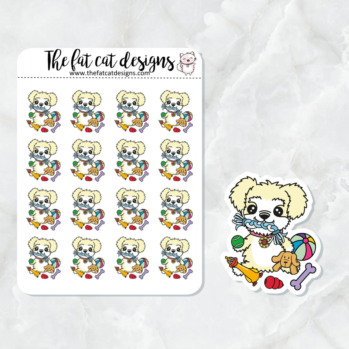 Sunny Loves Playtime Toys Exclusive Dog Die Cut Sticker Sheet – The Fat ...
