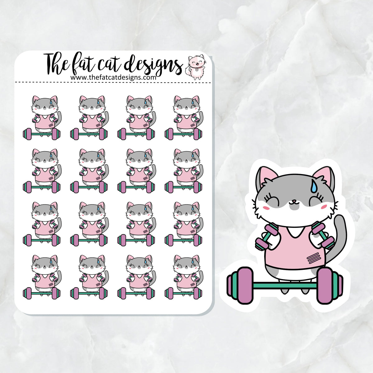 Lily lifts weights Die Cut and Sticker Sheet Set – The Fat Cat Designs